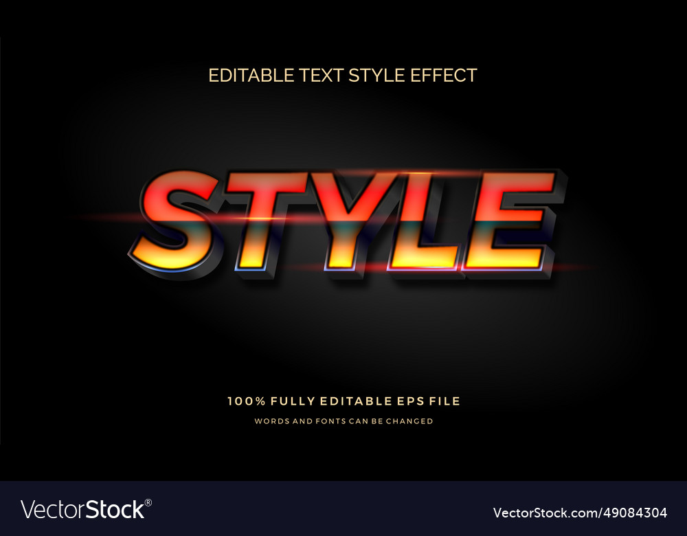 Modern editable text style effect gradient color Vector Image