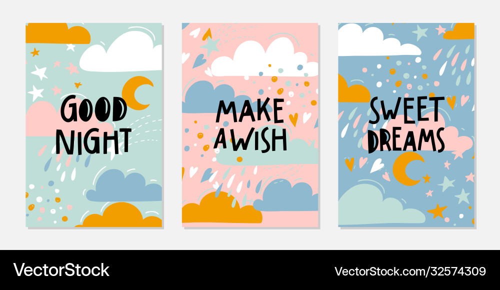 Cute cards kids collection Royalty Free Vector Image