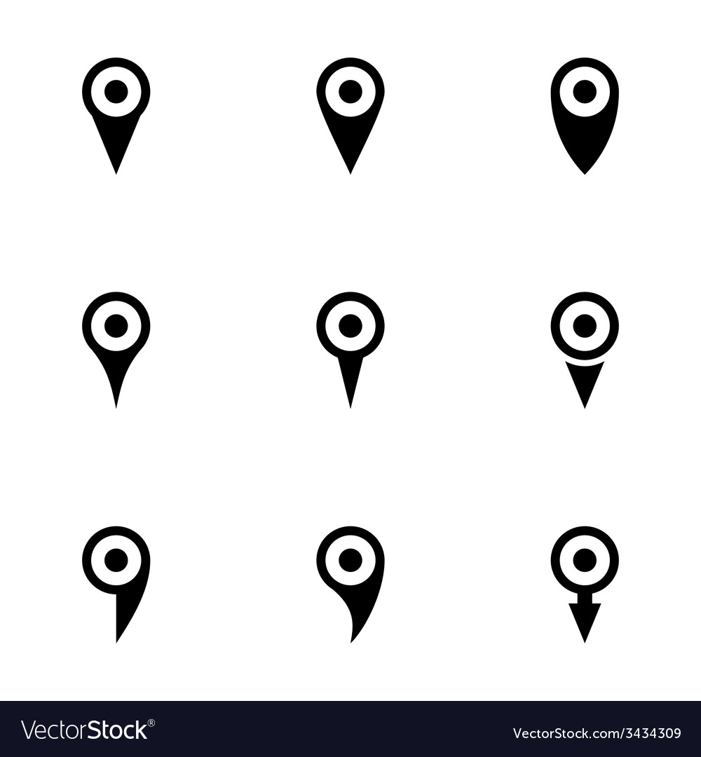 Map pointer icon set Royalty Free Vector Image