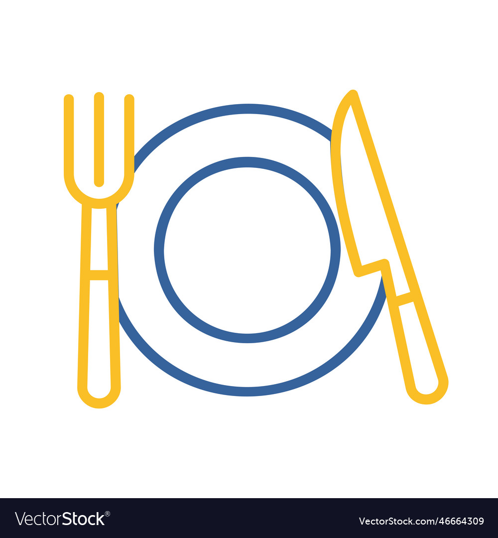 Plate fork and knife isolated icon Royalty Free Vector Image Plate fork and knife isolated icon Royalty Free Vector Image