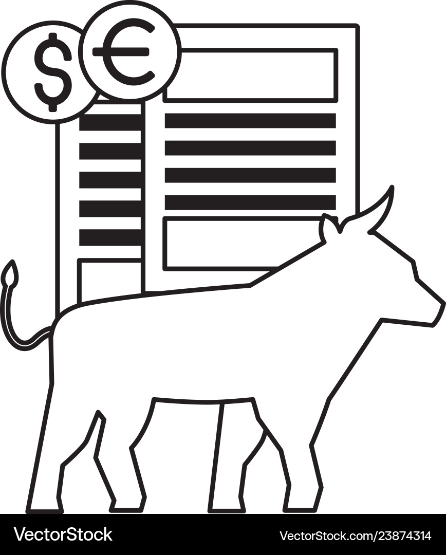 Bull stock market Royalty Free Vector Image - VectorStock
