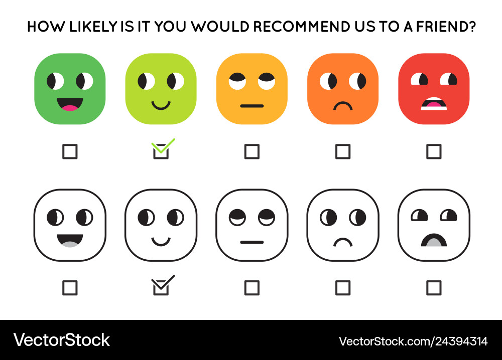 Satisfaction rating set feedback icons in form Vector Image