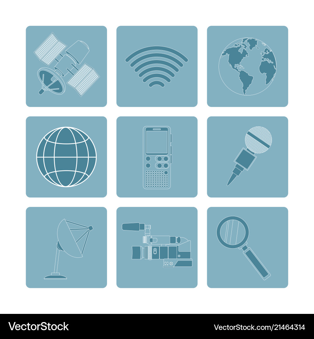 Set of journalism devices icons Royalty Free Vector Image