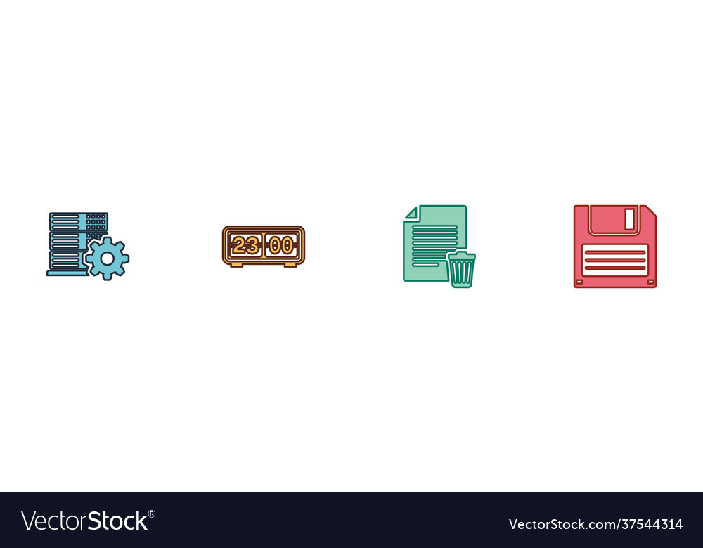Set server setting retro flip clock delete file Vector Image