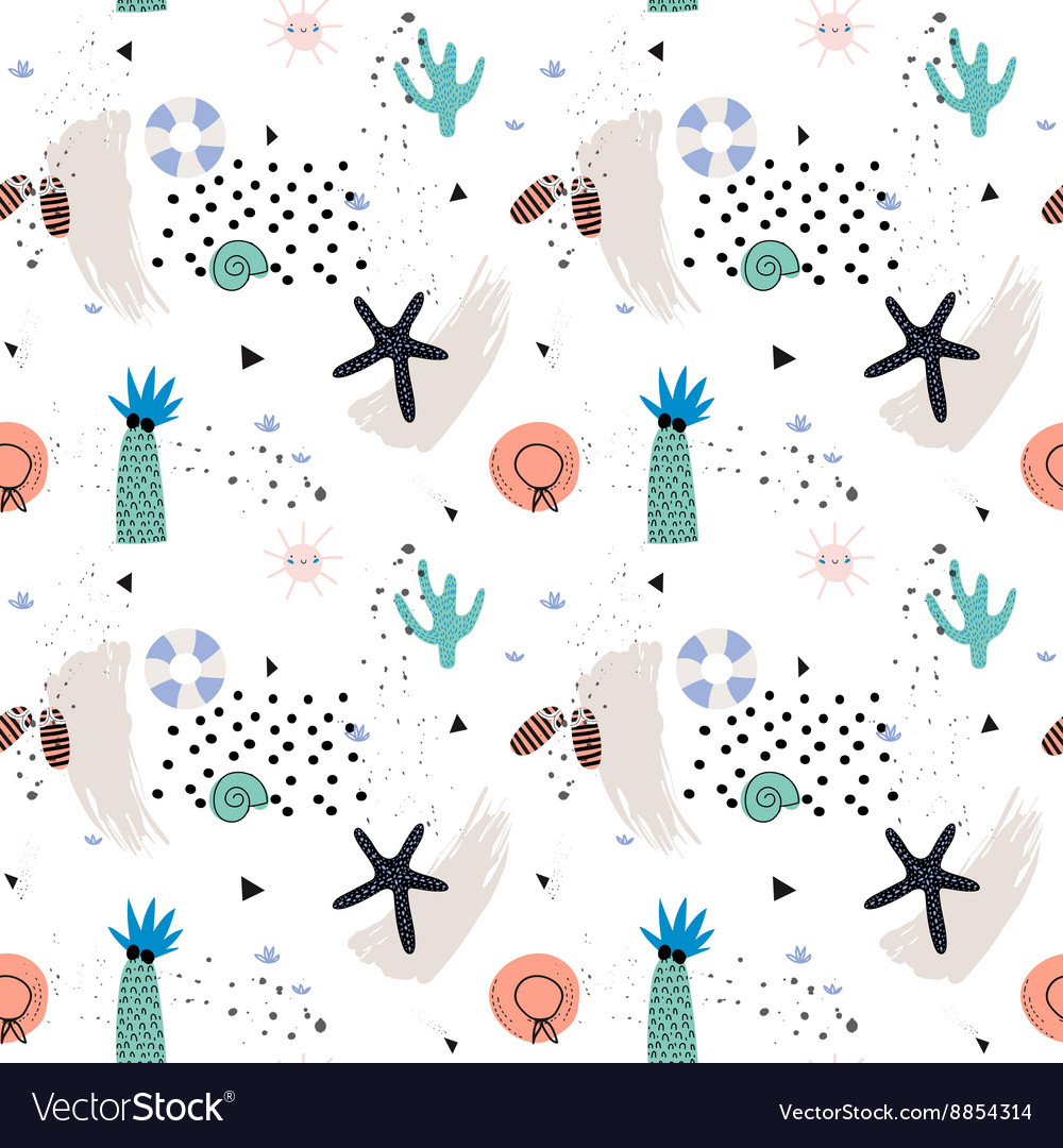 Summer seamless pattern Royalty Free Vector Image