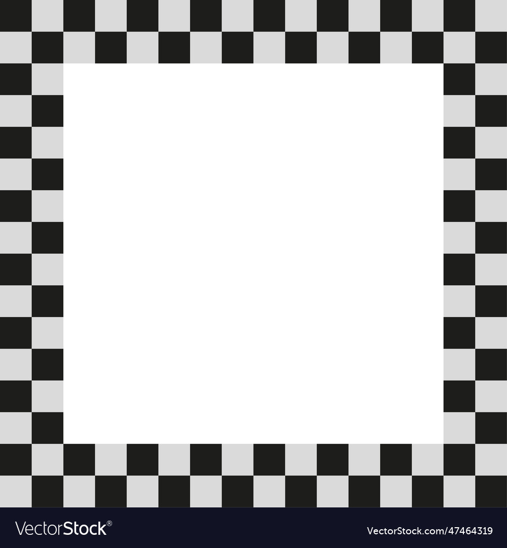 Checkered frame border photo frame with squares Vector Image