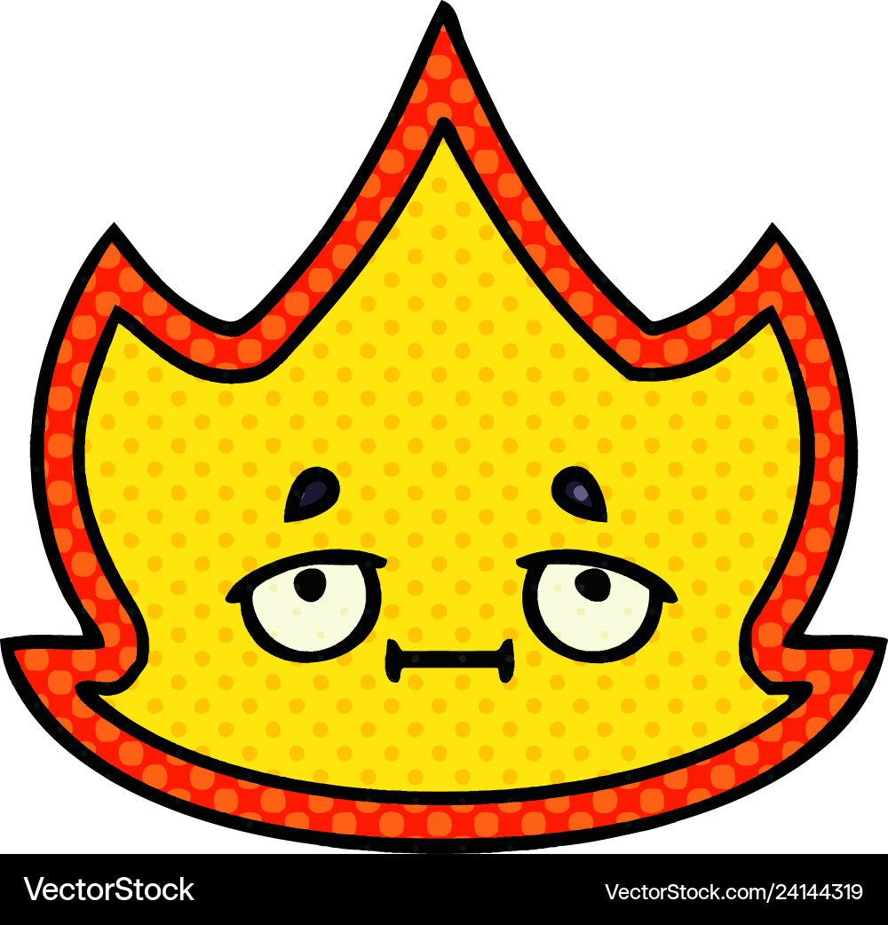 Comic book style cartoon fire Royalty Free Vector Image