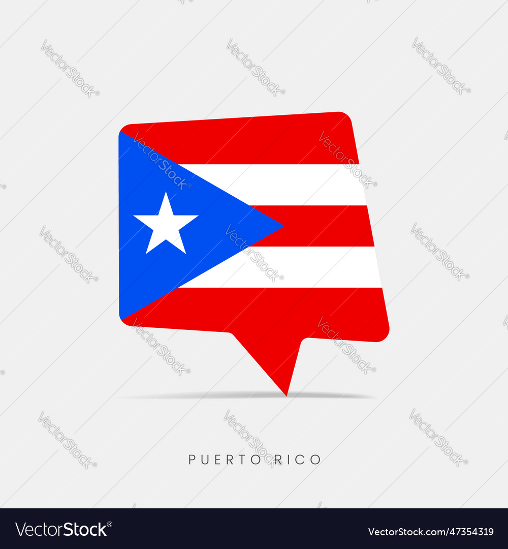 Puerto rico flag bubble chat icon Royalty Free Vector Image