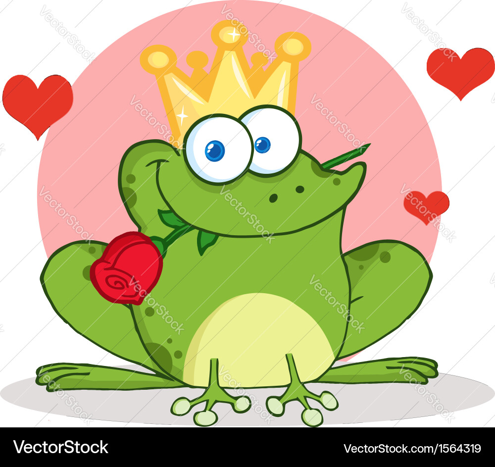 Valentines frog cartoon Royalty Free Vector Image