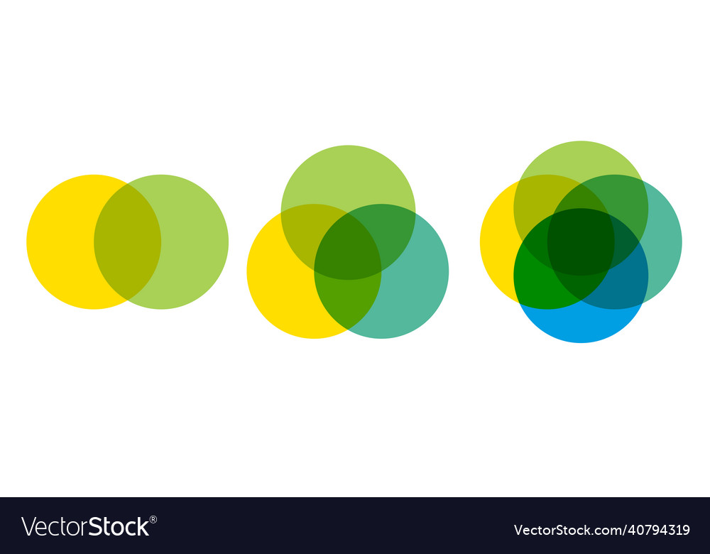 Venn diagram circles chart infographic Royalty Free Vector