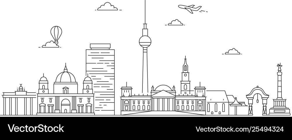 Berlin skyline Royalty Free Vector Image - VectorStock