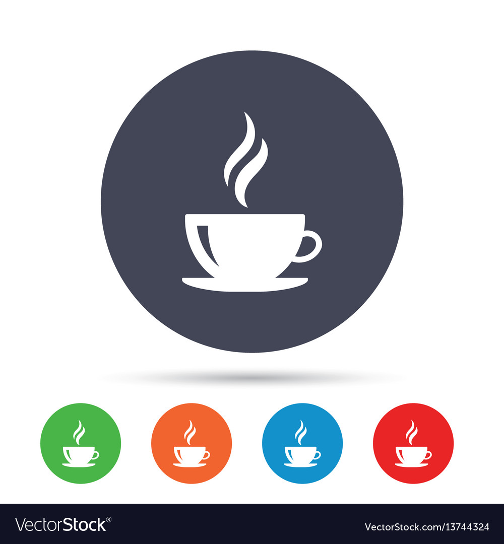 Coffee cup sign icon hot button Royalty Free Vector Image