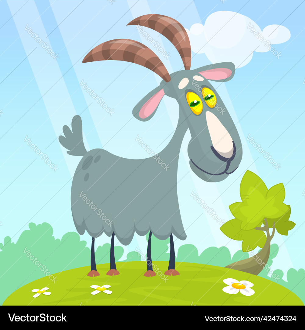 Cute goat character cartoon isolated Royalty Free Vector