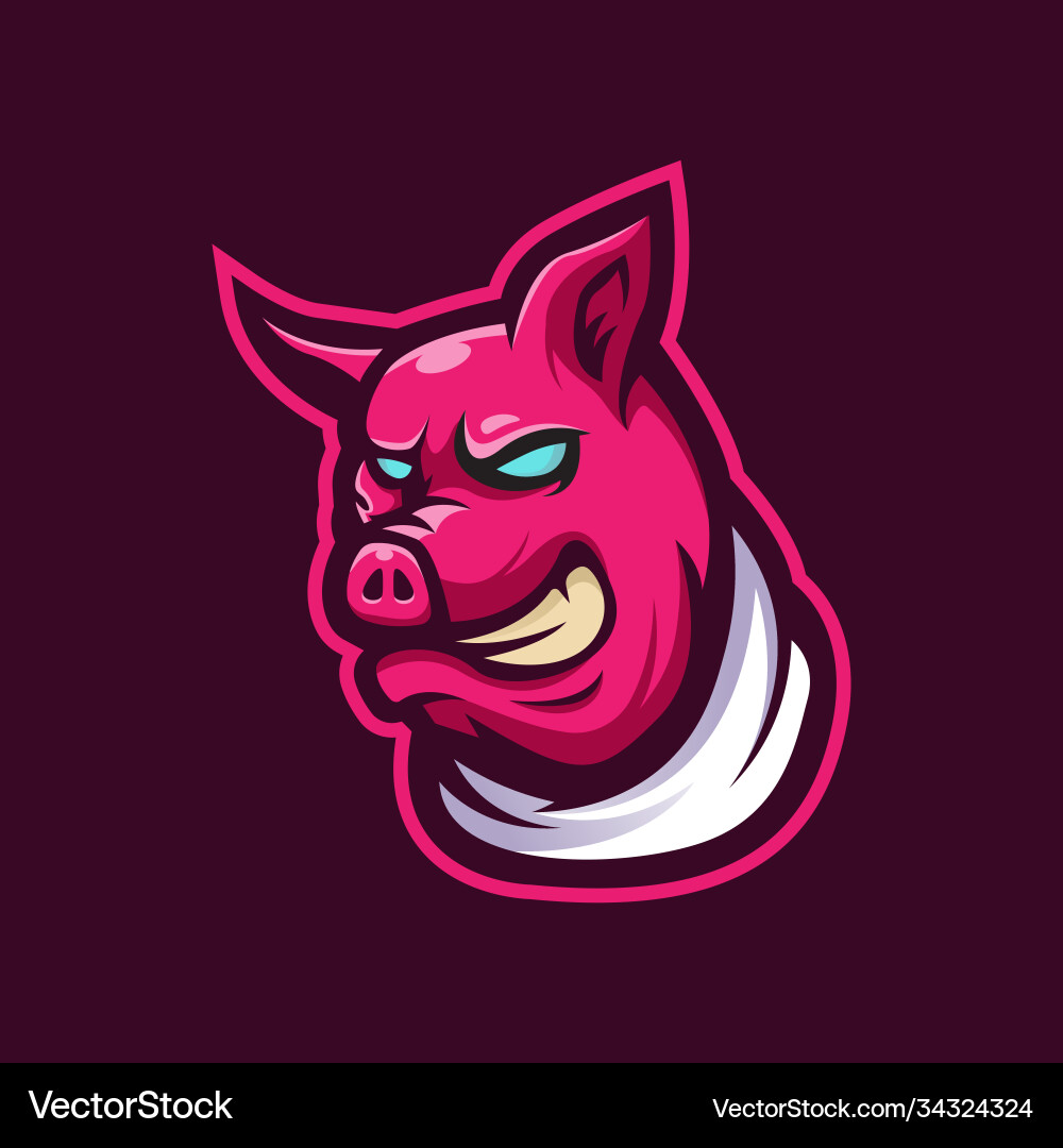 Pig mascot logo design with modern Royalty Free Vector Image