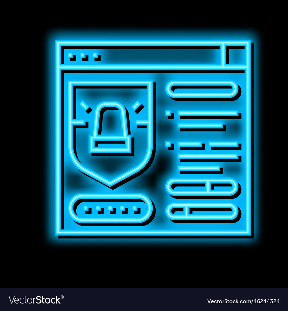 Protection system neon glow icon Royalty Free Vector Image