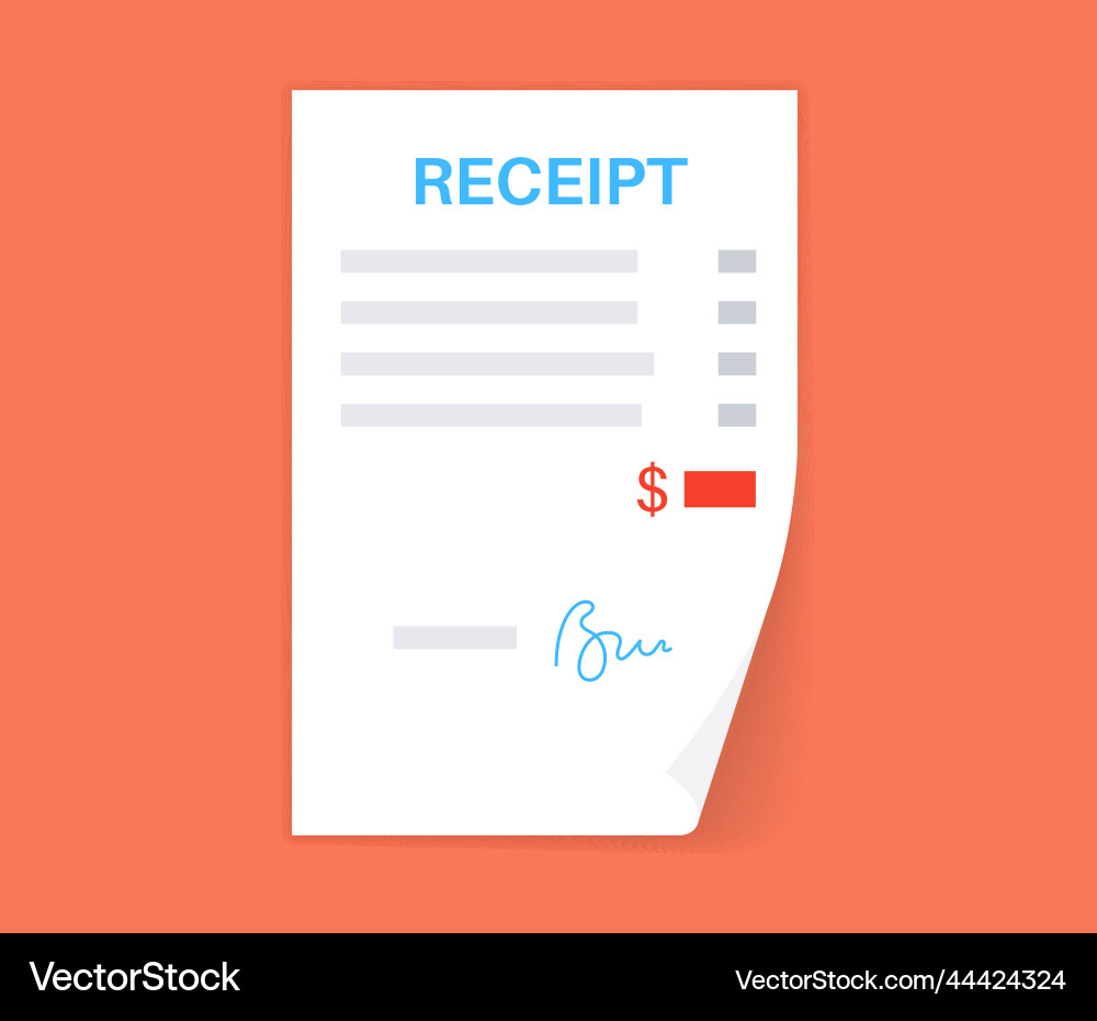 Receipt document form Royalty Free Vector Image