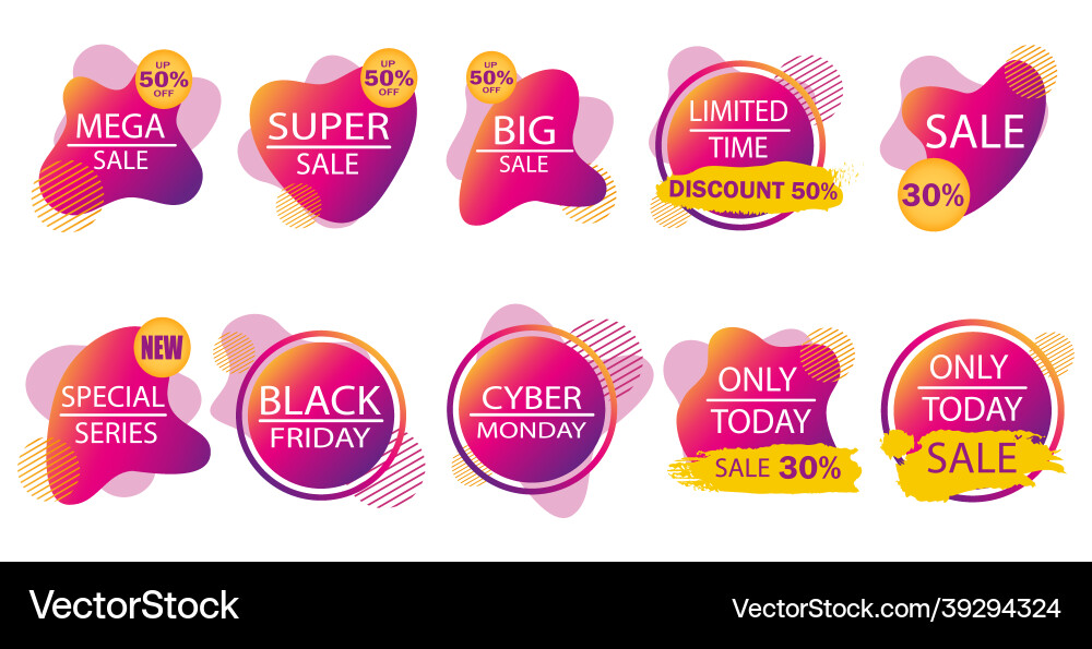 Set of web templates discount advertising Vector Image