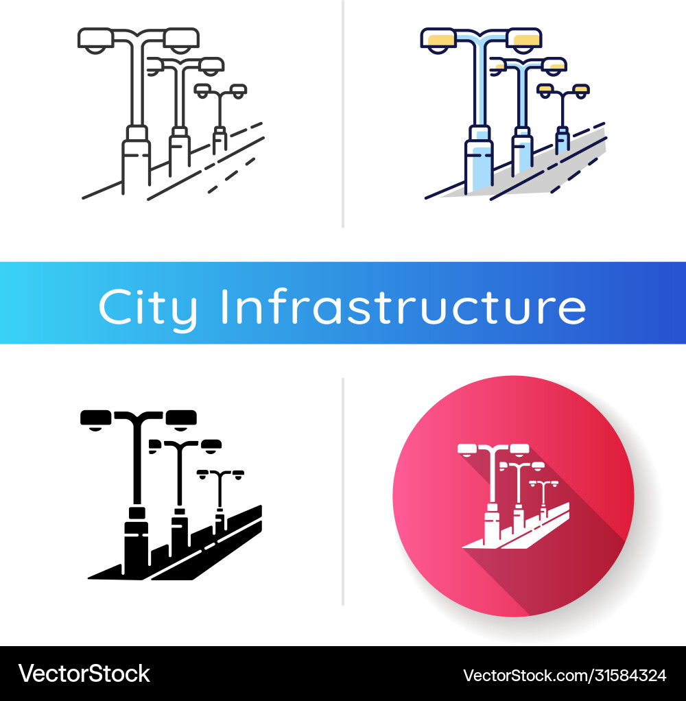 Street lighting icon Royalty Free Vector Image
