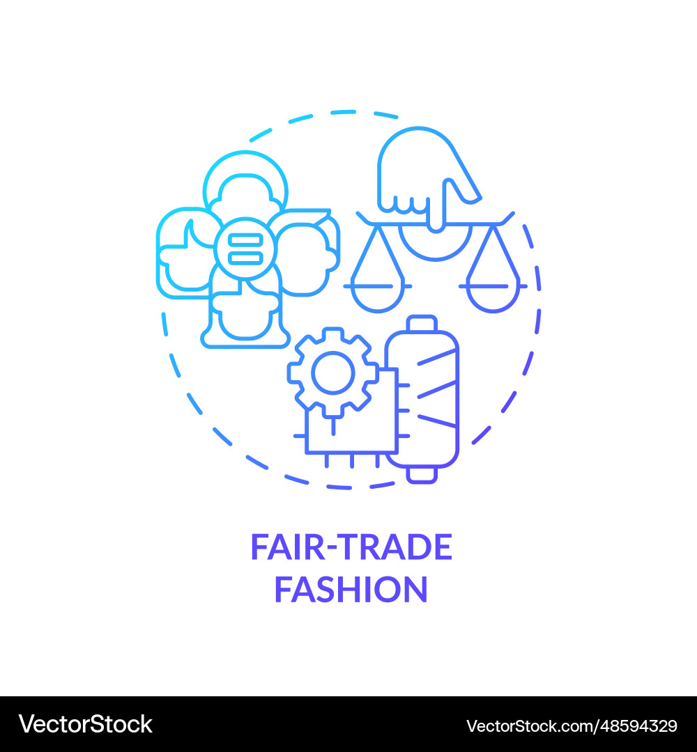 2d thin line gradient icon fair trade fashion Vector Image