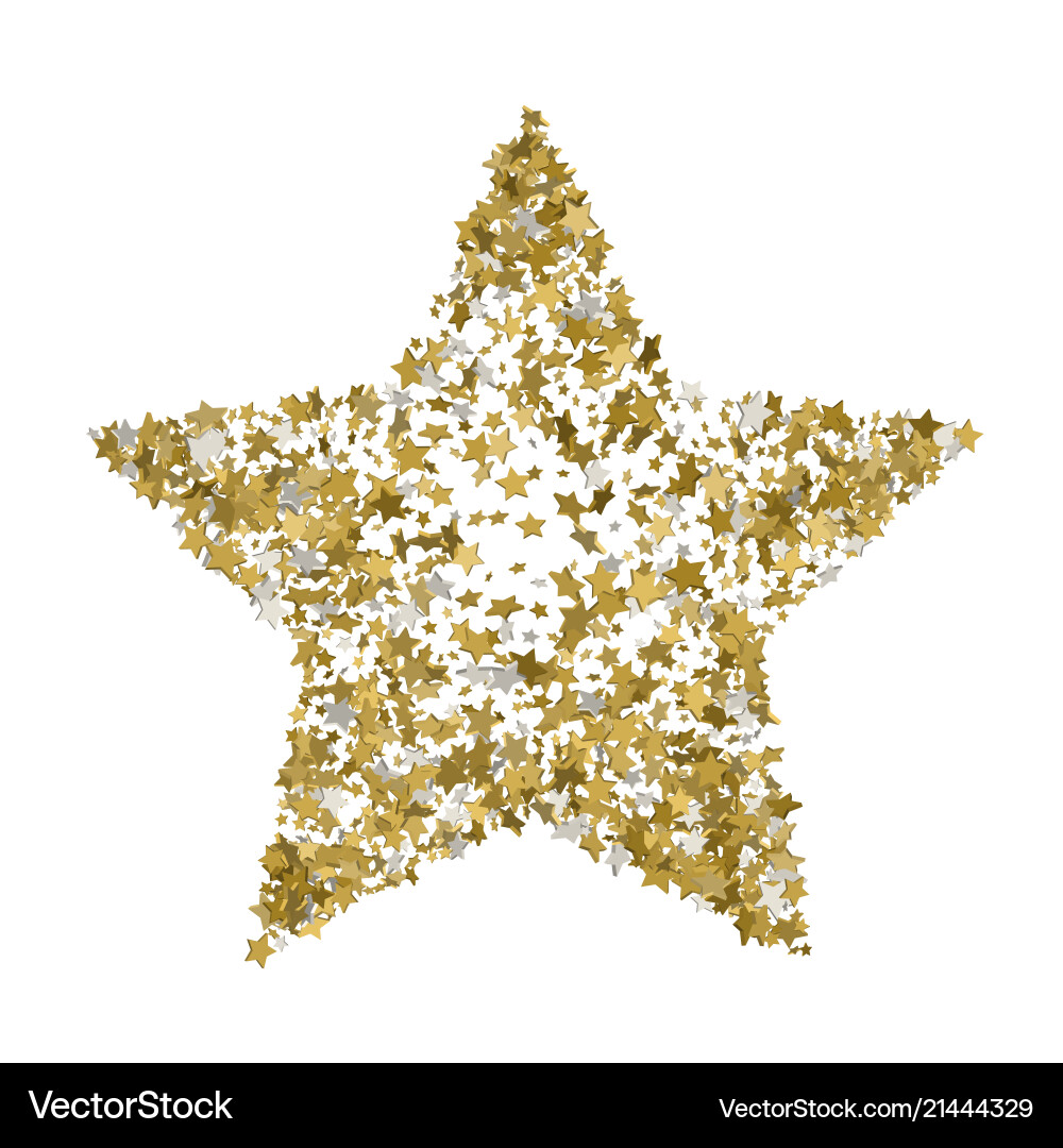 3d golden star banner simple form template card Vector Image