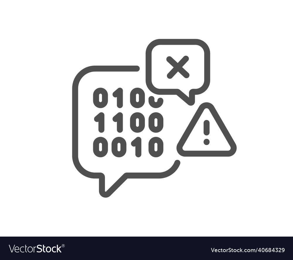 Binary code line icon ransomware threat sign Vector Image