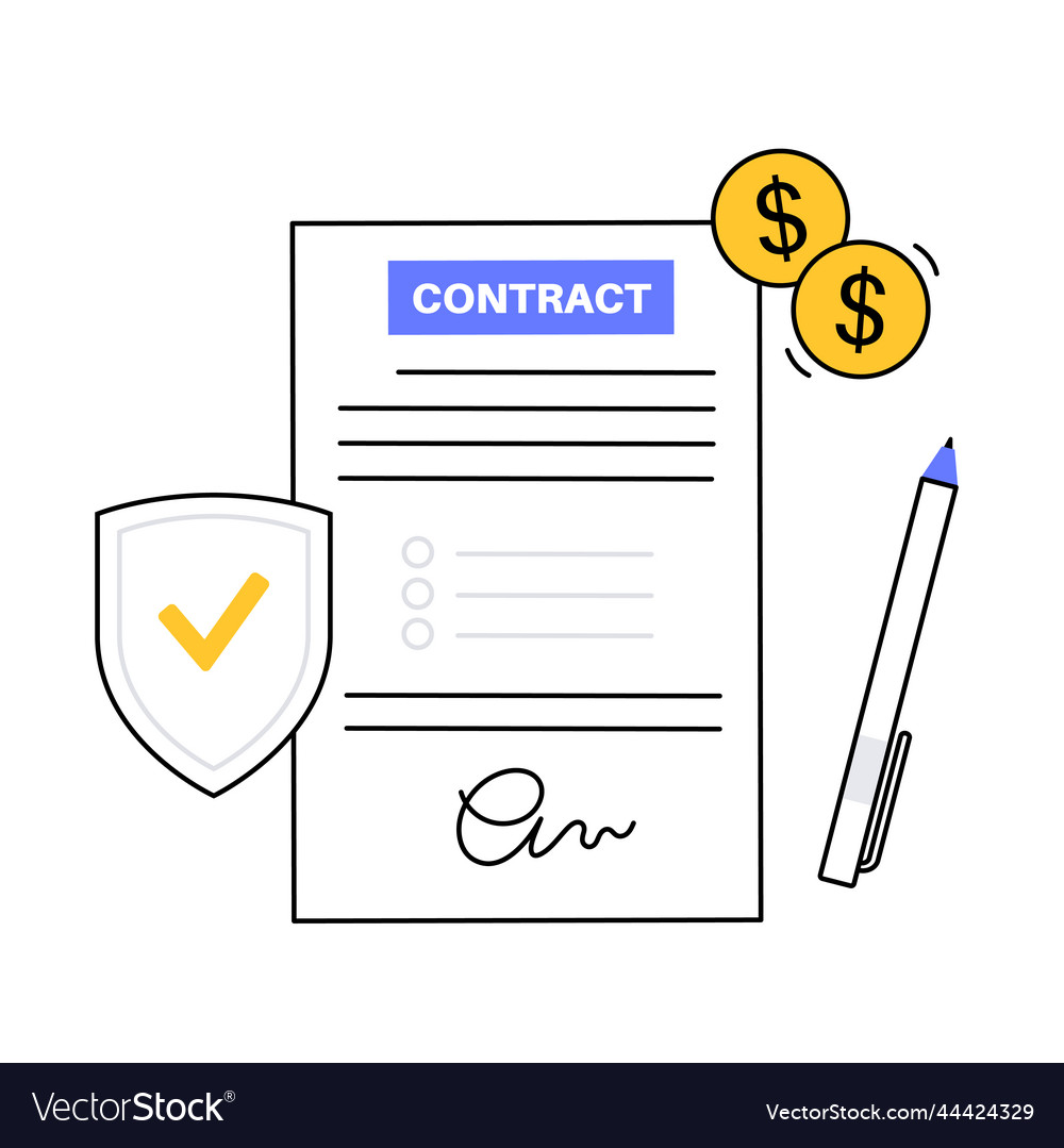 Contract document form Royalty Free Vector Image