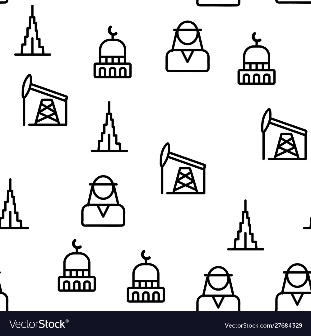 Dubai seamless pattern Royalty Free Vector Image