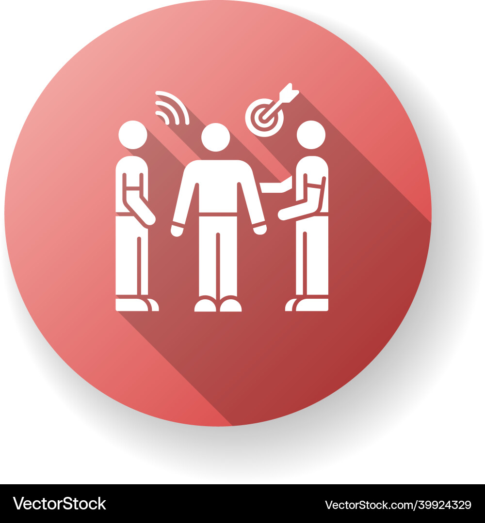 Public relations officer red flat design long Vector Image