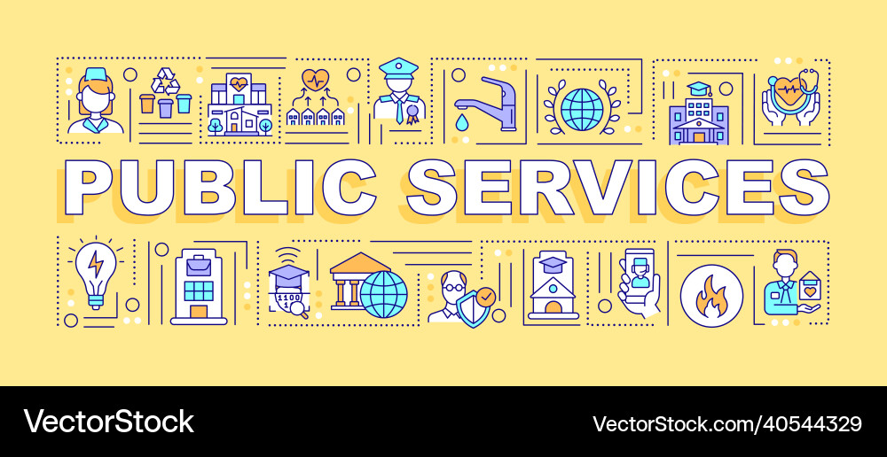 Public services word concepts banner Royalty Free Vector
