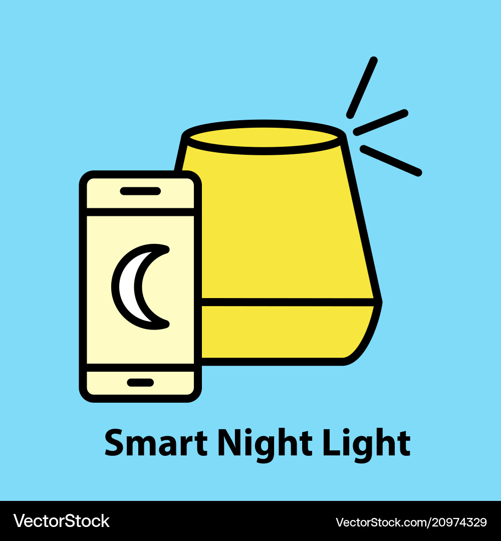 Smart night light Royalty Free Vector Image - VectorStock