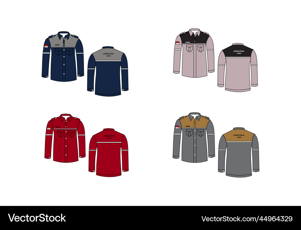 Work wear overall uniform clothes view Royalty Free Vector