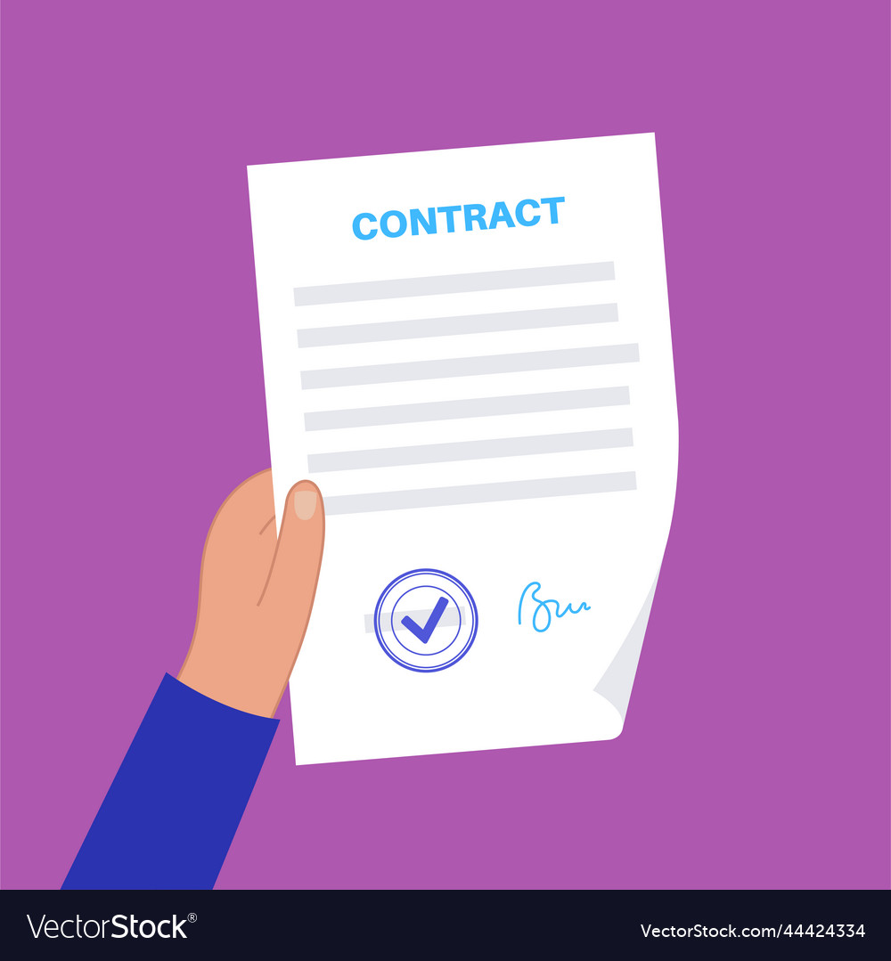 Contract document form Royalty Free Vector Image