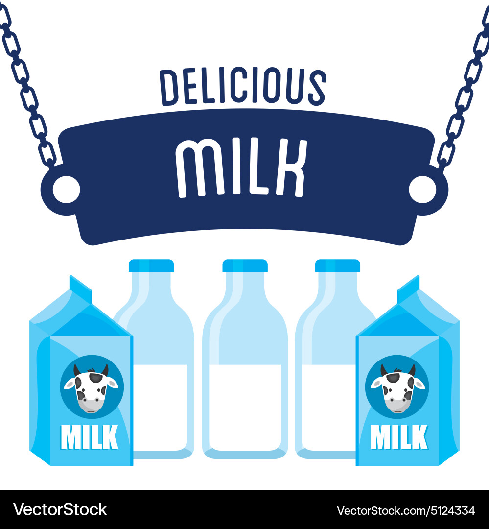 Delicious milk Royalty Free Vector Image - VectorStock