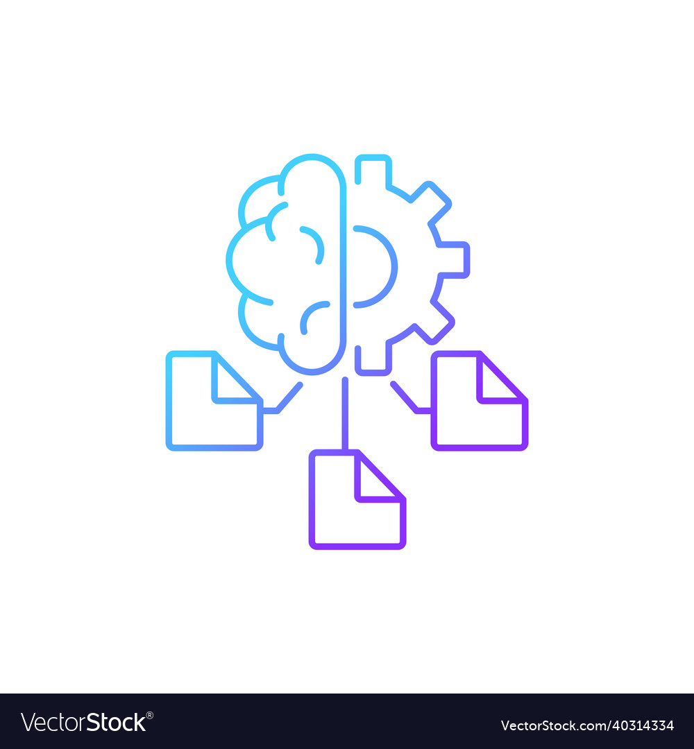 Machine learning gradient linear icon Royalty Free Vector