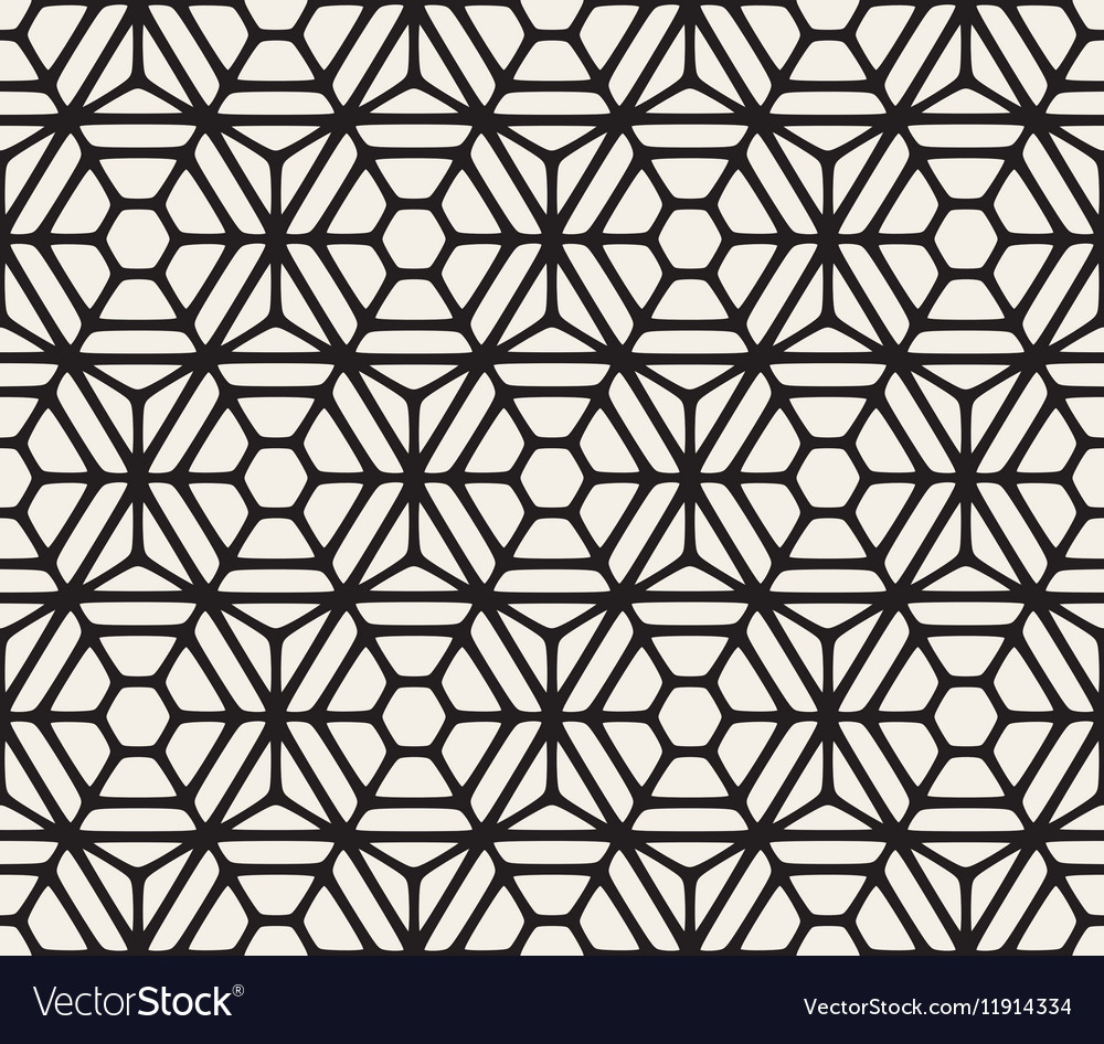 Seamless hexagon rounded grid pattern Royalty Free Vector