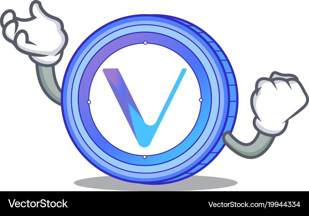 Successful vechain coin character cartoon Vector Image