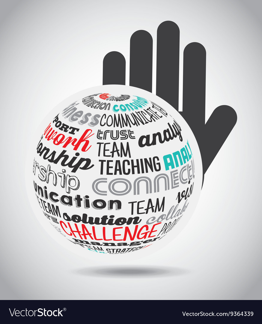 Collaborative hands design Royalty Free Vector Image