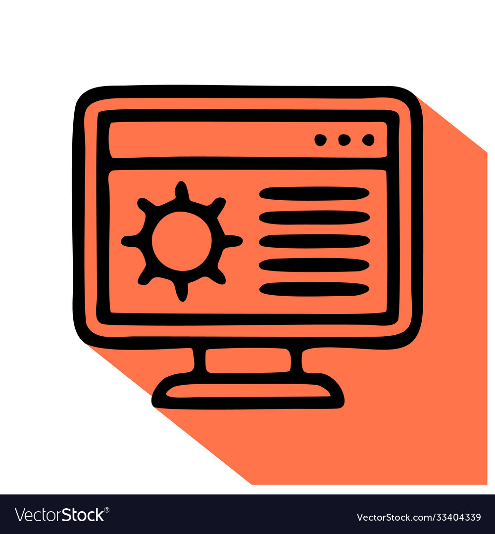 Computer screen icon screen editable Royalty Free Vector