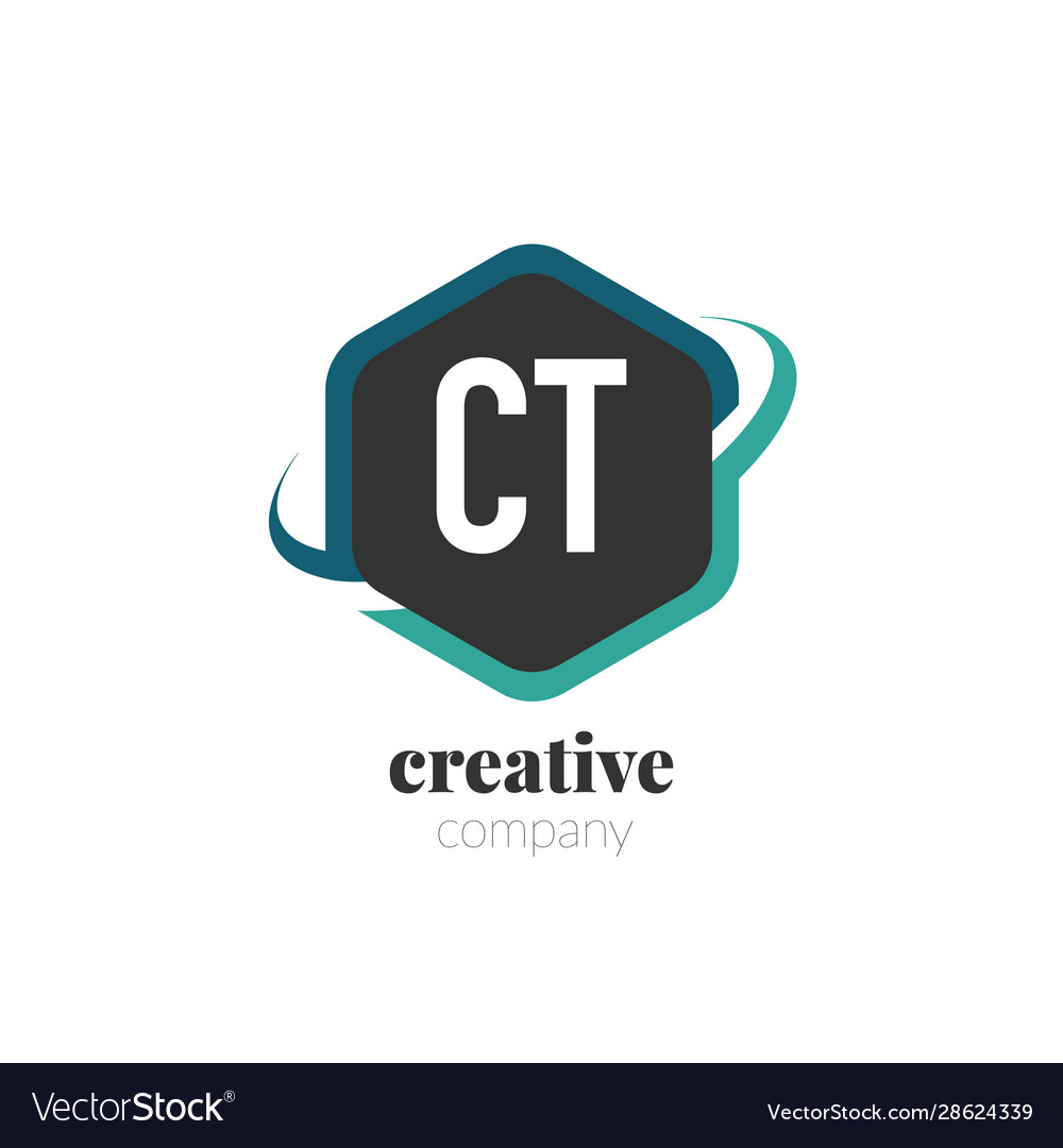 Initial letter ct creative hexagonal design logo Vector Image