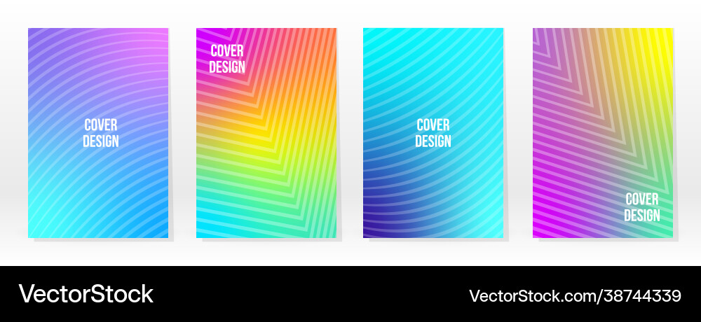 Minimal poster pastel soft rainbow gradient set Vector Image