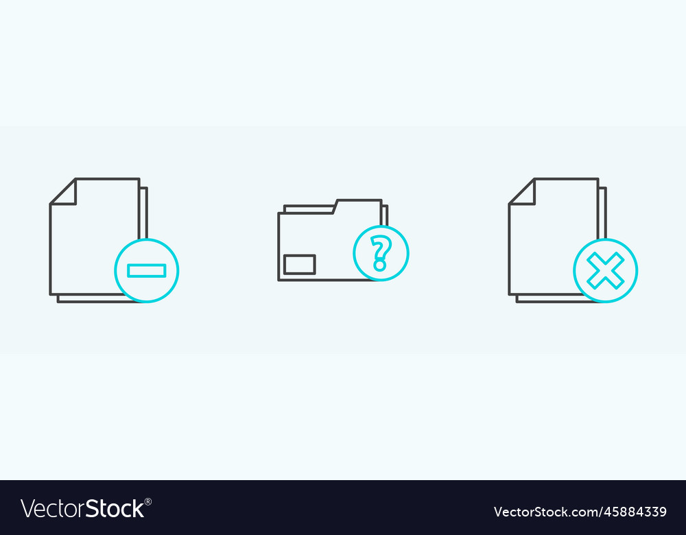 Set line delete file document document with minus Vector Image Set line delete file document document with minus Vector Image
