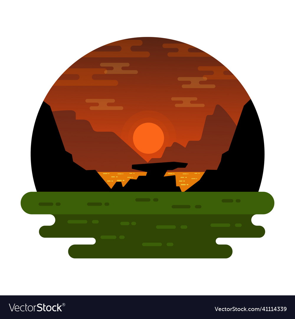Sunset view Royalty Free Vector Image - VectorStock