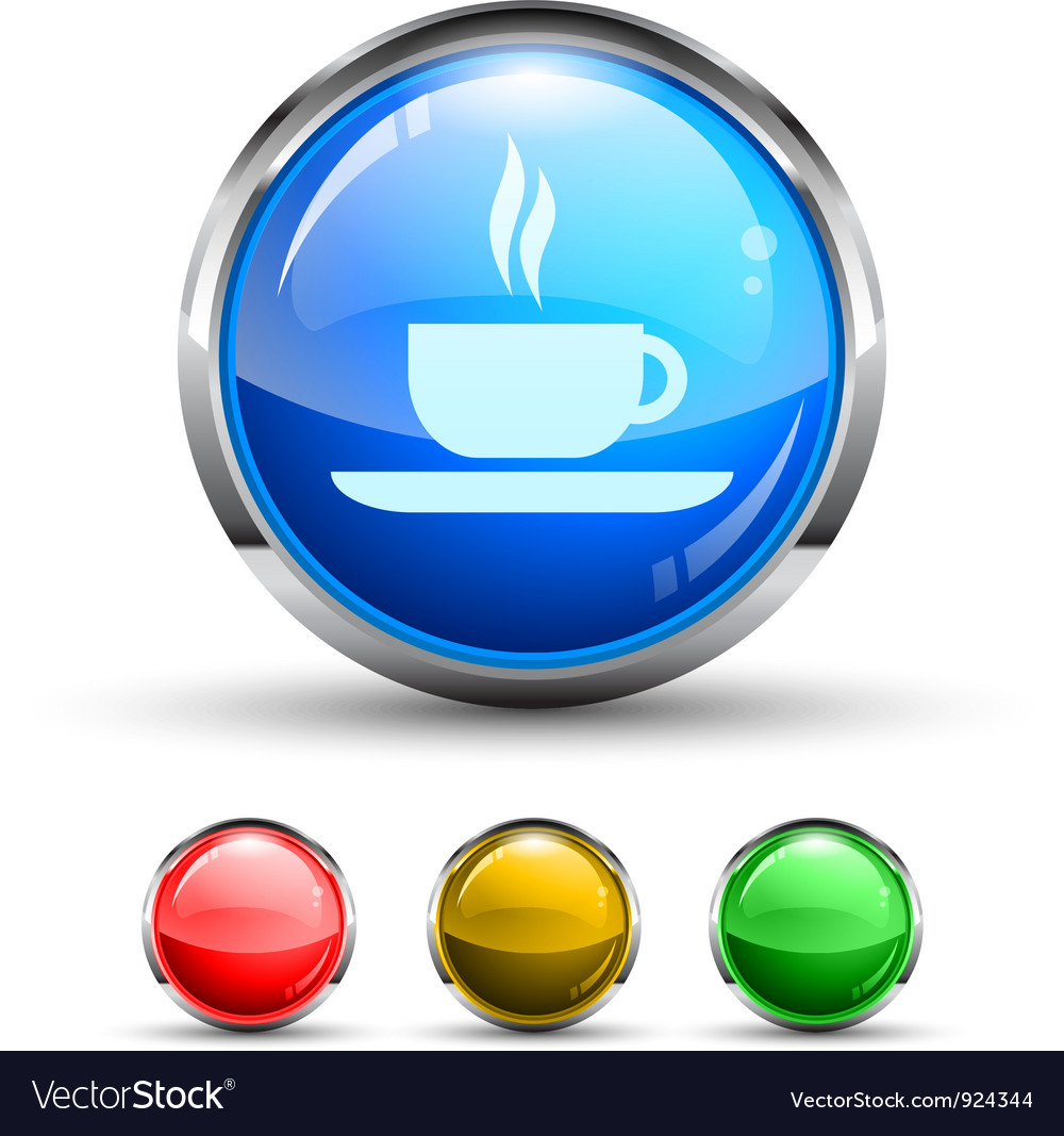 Cafe button Royalty Free Vector Image - VectorStock