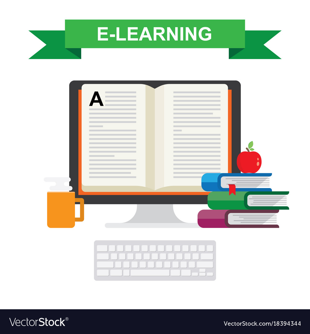 Icon distance education and e-learning Royalty Free Vector
