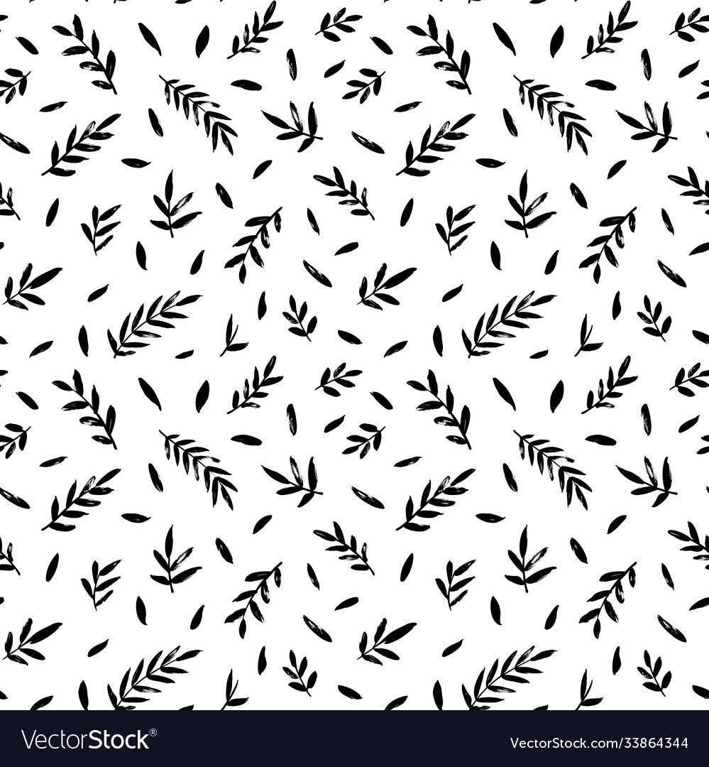 Leaves and branches seamless pattern Royalty Free Vector
