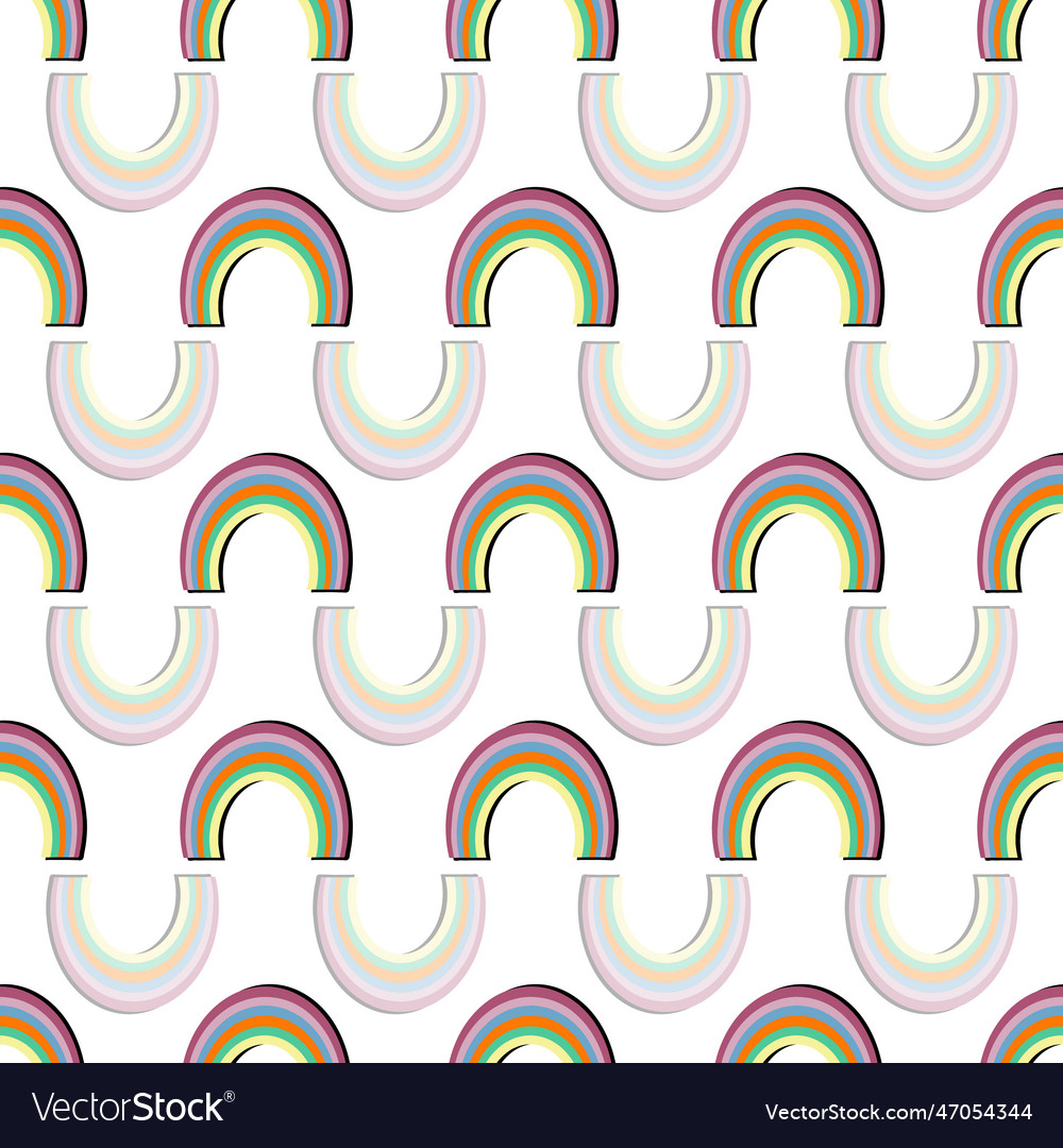 Retro rainbow seamless pattern Royalty Free Vector Image