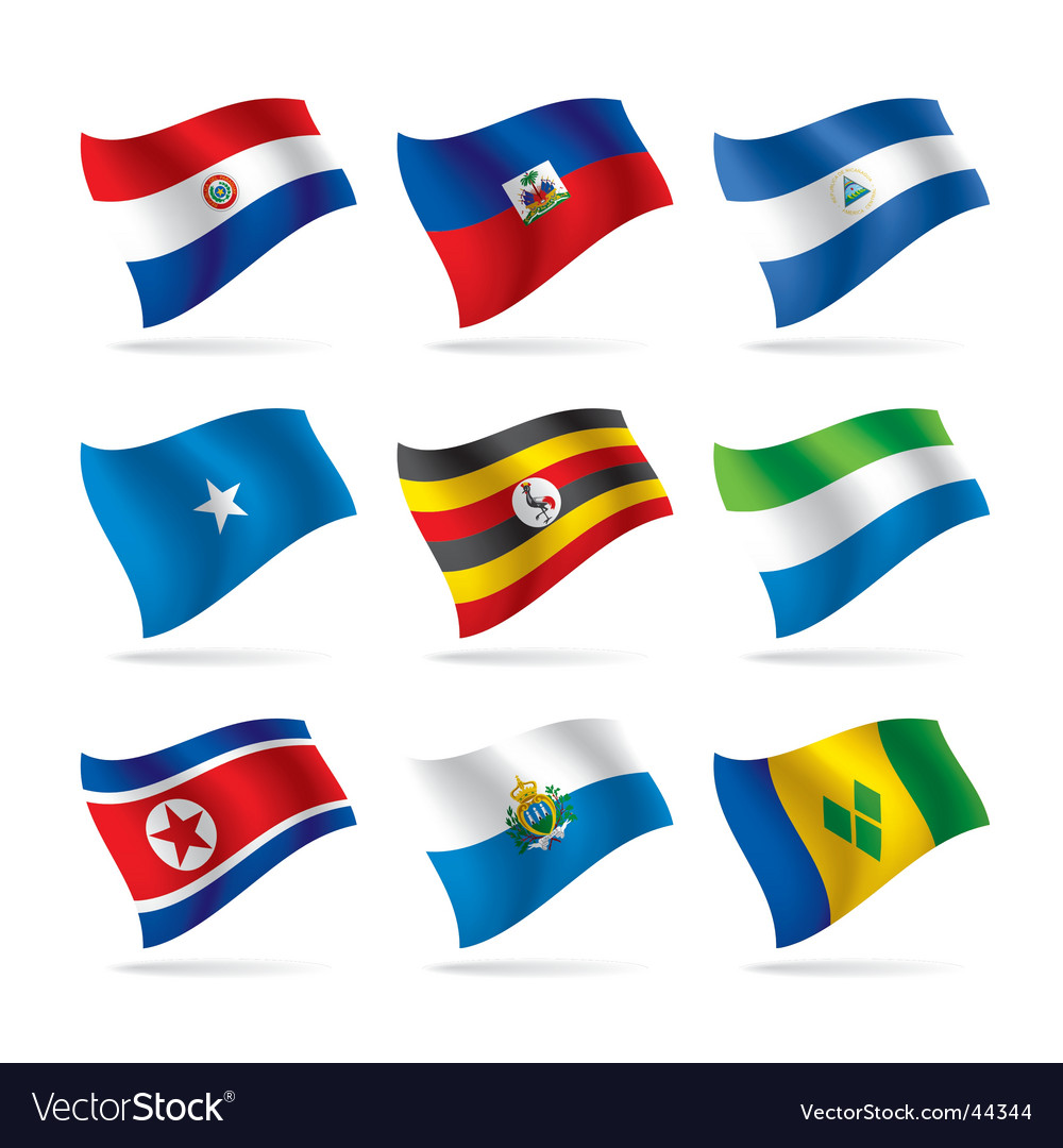 Set of world flags Royalty Free Vector Image - VectorStock