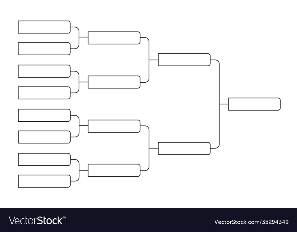 8 Team Tournament Bracket Championship Template Vector Image