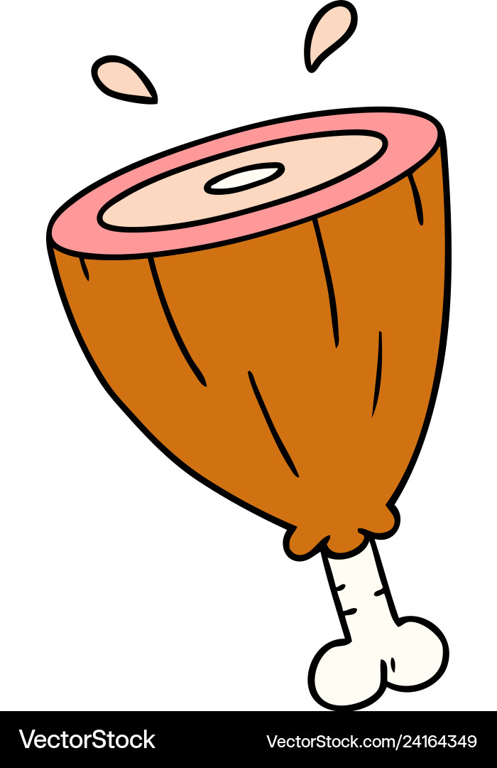 Cartoon doodle of a joint ham Royalty Free Vector Image