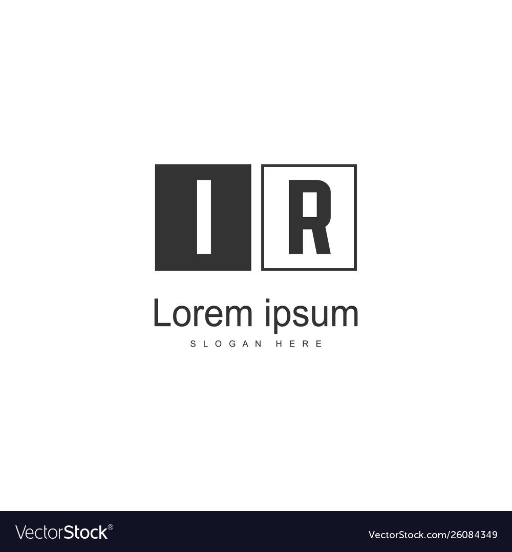 Initial ir logo template with modern frame Vector Image Initial ir logo template with modern frame Vector Image